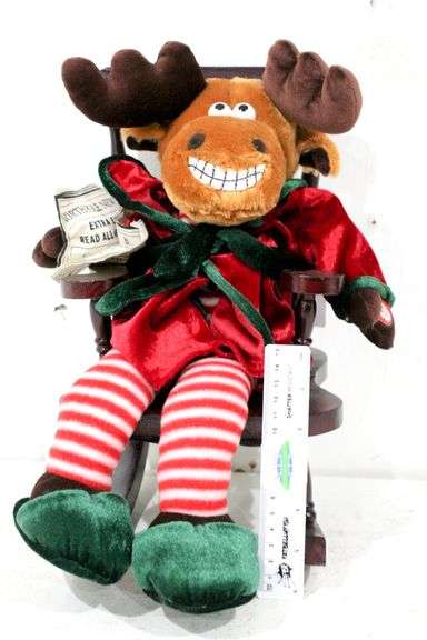 Reindeer plush toy and "Grandma" rocking chair. - Bunting Online Auctions