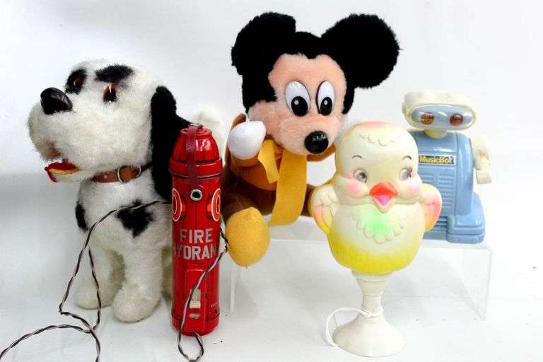 Vintage toy collection: Mickey Mouse, walking dog and fire hydrant ...