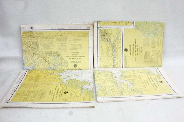 Circa 1975 USCG Nautical charts , Potomac and Chesapeake bay areas ...