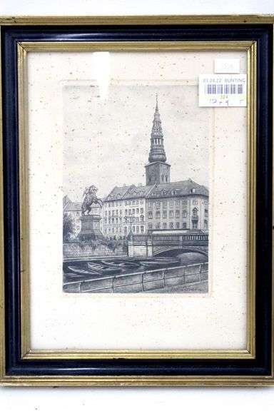 Framed Print signed by the artist M. Larsen of Equestrian Statue of ...
