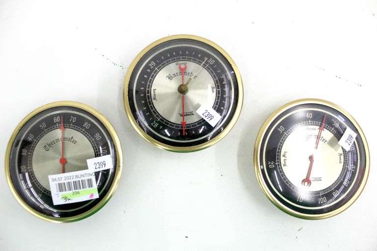 Verichron Instruments Vintage Weather Station Instruments-Barometer ...