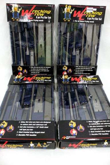 Wrecking Crew 8 pc Pry Bar Set in a box and there are four boxes of the ...