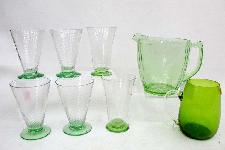 Green glass collection: Jeanette Glass Hex Optic Honeycomb Green ...