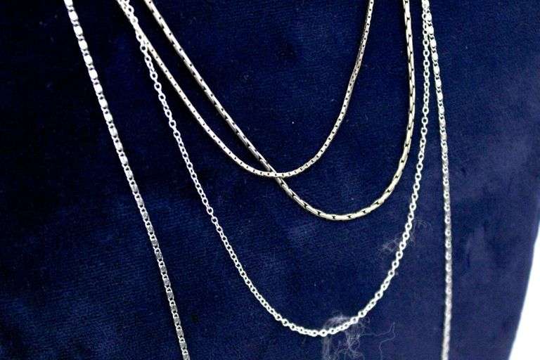 Sterling Silver Chains of different lengths and designs (10.9 gms ...
