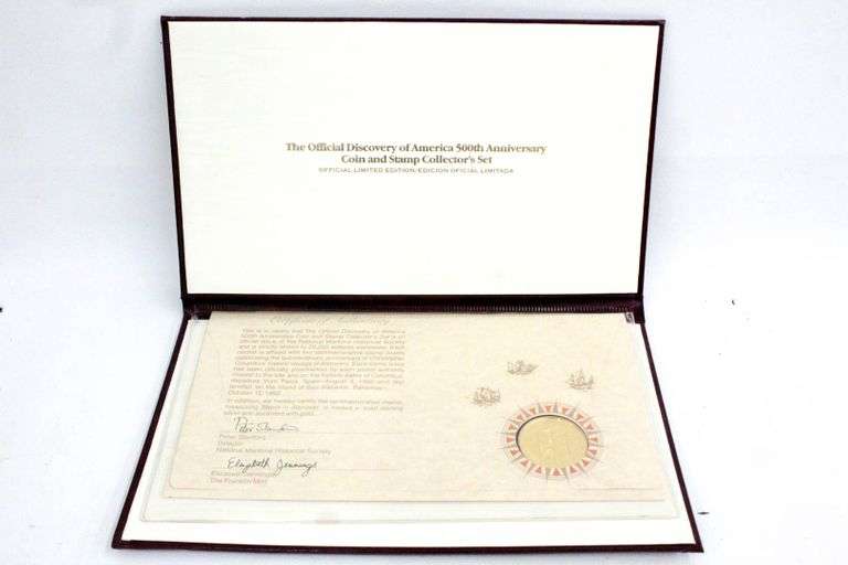 Official Discovery of America 500th Anniversary Coin and Stamp ...