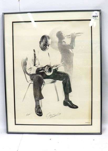 "Taps" Louis Armstrong Art Print, signed by artist James Russell. 28 ...
