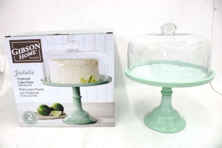 Jadeite Pedestal cake Plate by Gibson Home - Bunting Online Auctions