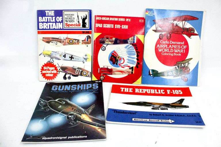 Vintage military books, includes Battle of Britain -and- The Republic F ...
