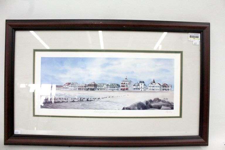 "Beach Front Cape May" art print signed by artist Ken Frye, featuring ...