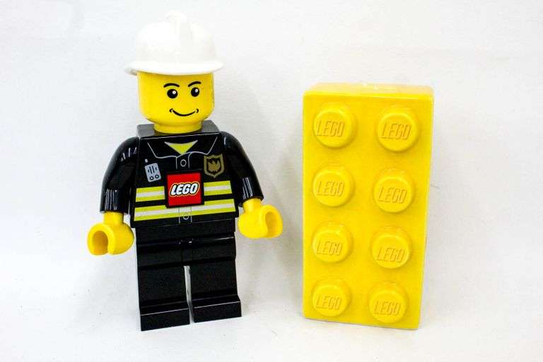 Lego LED Dynamo Torch Firman Flashlight 8 1/4" tall - and - Lego Piece ...