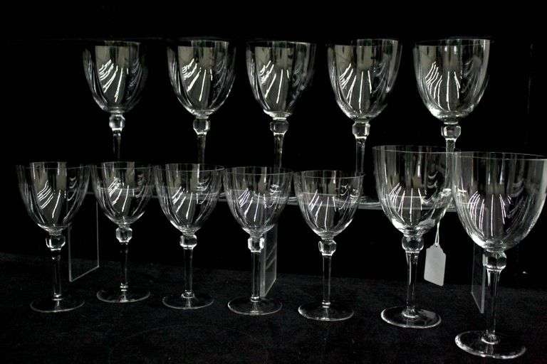 Antique Flint Glass - clear goblet wine glasses in simple elegant ...