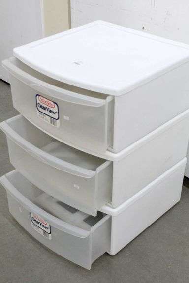 Sterlite stacking storage drawer boxes - three pieces - Bunting Online ...