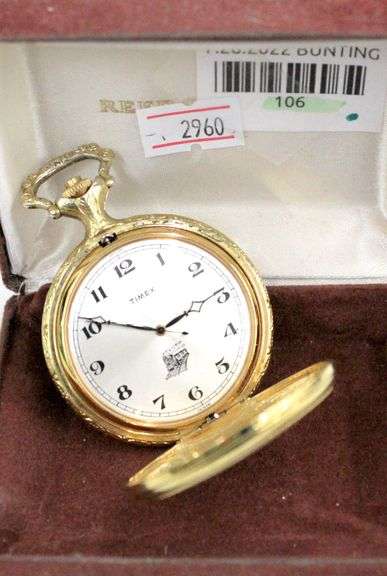 Railroad Pocket watch by Timex in a gift box - Bunting Online Auctions