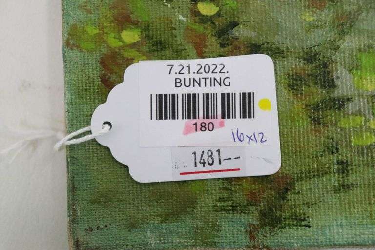 Signed R. Thompson Original painting on canvas of a woman holding a ...
