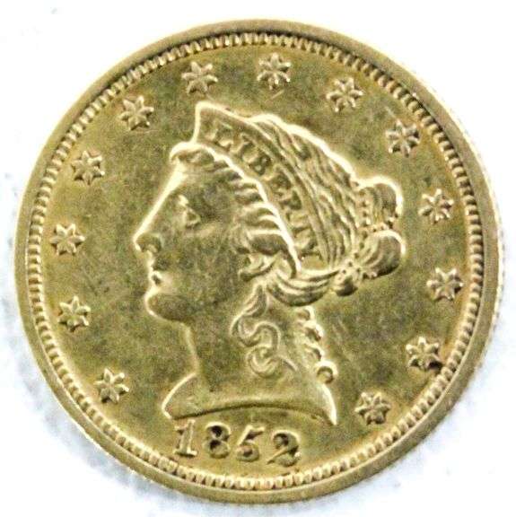 1852 GOLD 2 1/2 dollar Quarter Eagle " Extremely Fine " - Bunting Online Auctions