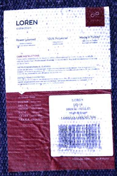 Loren Collection - Brick/Multi - Power Loomed - 100% Polyester - Made ...