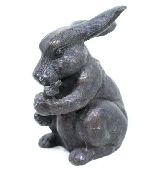 8" Metal Rabbit with Carrot Figurine Statuette - Heavy - Bunting Online ...