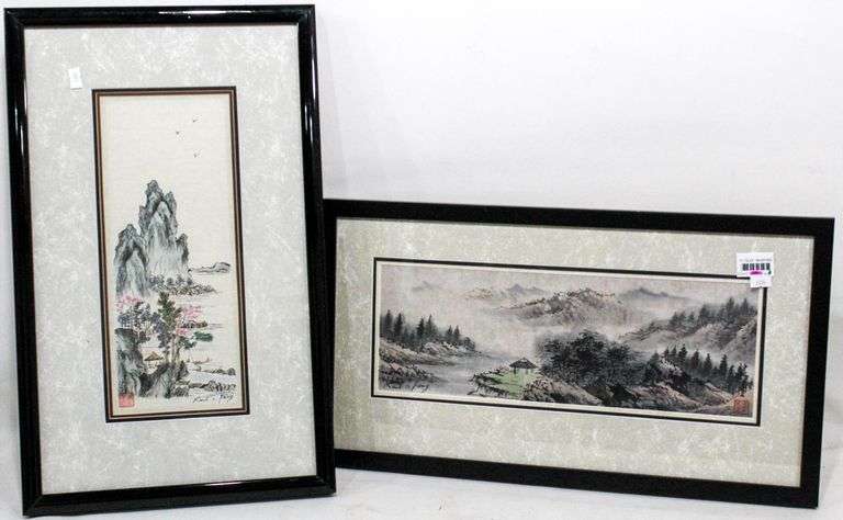 Karl J. Feng - Signed Watercolors - With Narrative on One - Diptych ...