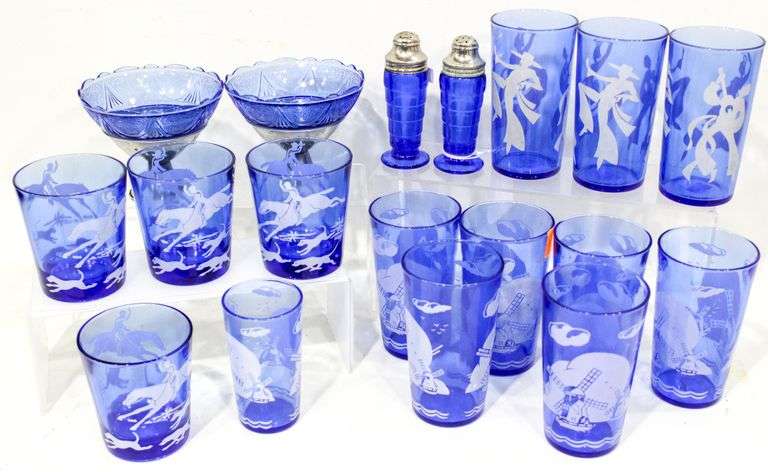 Hazel Atlas Cobalt Ritz Blue Rhumba Flamenco Glassware - and - Hazel ...