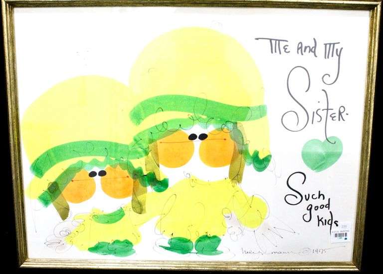 Helyn Mann - Original Signed and dated 1975 Watercolor with Letter of ...