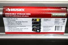 Husky Stackable Storage Bins - Bunting Online Auctions
