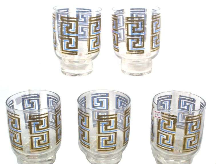 Vintage Greek Key Motif Old-Fashioned Glassware - May be Attributed to ...