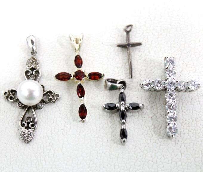 Sterling Silver Cross Pendants with different stones and designs ...
