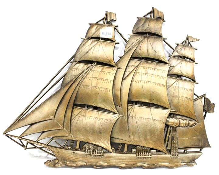 Large Vintage 1962 Syroco Inc No 4574 Nautical Sailing Ship Schooner ...