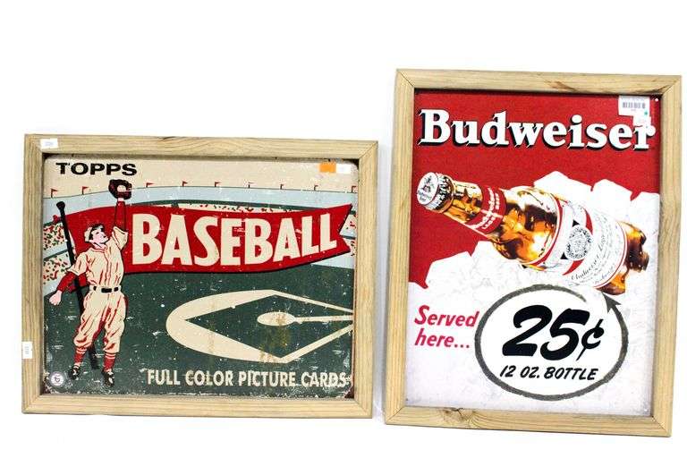 Vintage Sports and Bar Advertising Signs: Topps Baseball Full Color ...
