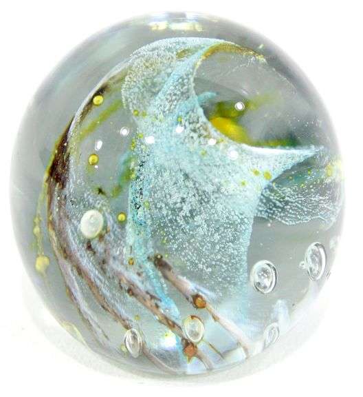 Art Glass Globe Paperweight by Kerry Glass Handmade in Ireland ...