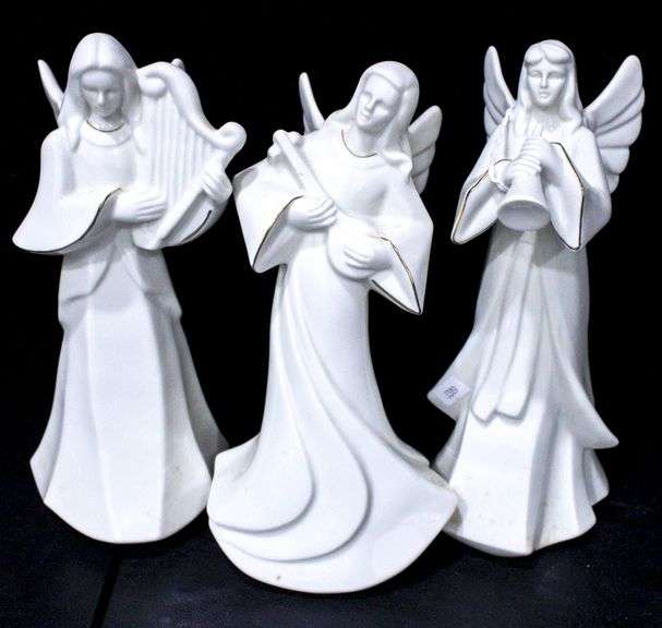 Mikasa Fine Porcelain Holy Night Nativity Angel Figurines. 3 Items 10"h ...
