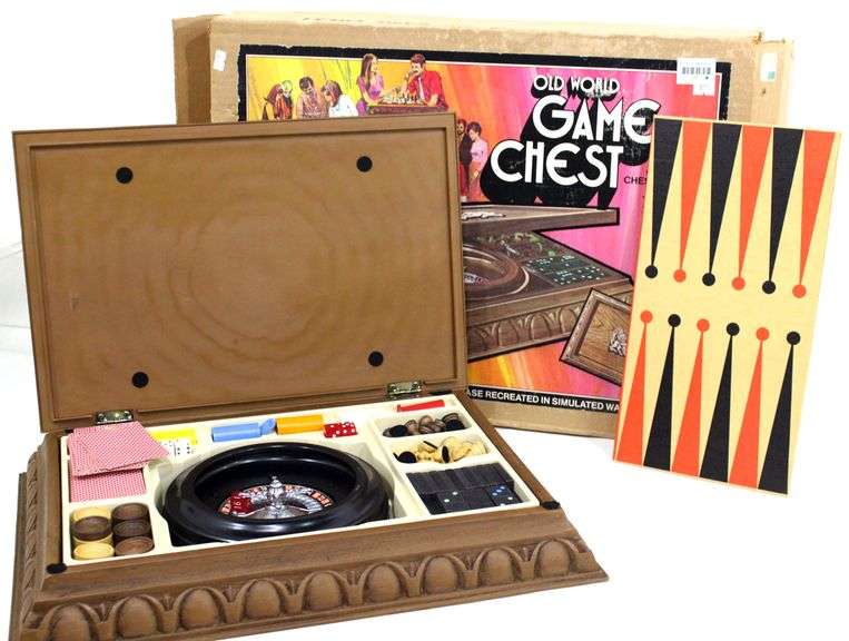 Old World Game Chest Exquisitely Carved Case Recreated in Simulated ...