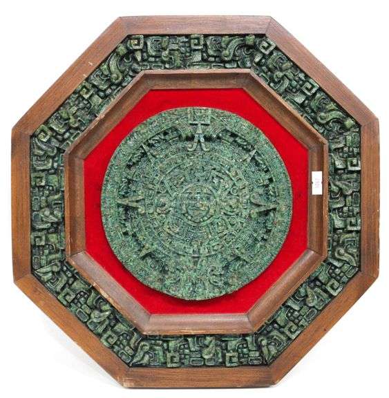 1960s Wall Art Mexican Aztec Marble Sun God - 14 x 14 - Description ...