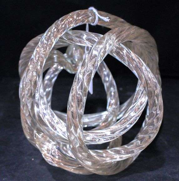 Art Glass Rope Knot Sphere - 8" - Bunting Online Auctions