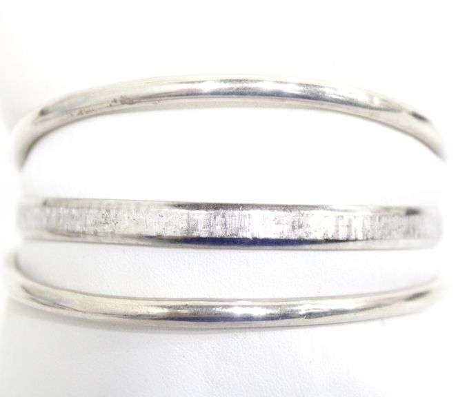 Three Sterling Silver Bangle Bracelets. (26.6gms) - Bunting Online Auctions