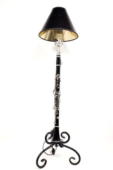 Clarinet Base Table Lamp with Shade - 44" - Consignor adds: Please pick ...