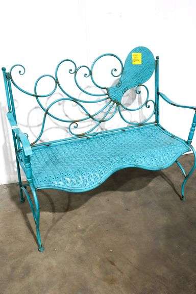 Folk Arts and Crafts Style Octopus Heavy Metal Bench - Whimsical Garden ...