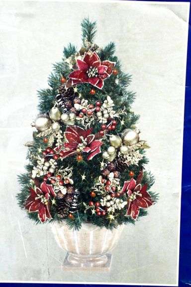 Classic Poinsettia 31" Vintage 2001 Potted Tree by EZ Light Tree ...