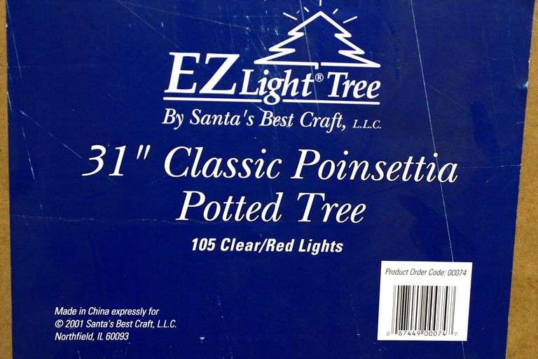 Classic Poinsettia 31" Vintage 2001 Potted Tree by EZ Light Tree ...