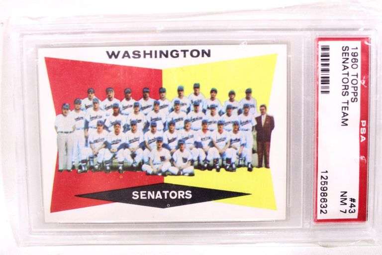 PSA Topps 1960 Senators Team #43 NM 7 (12598632) Baseball Trading Card ...