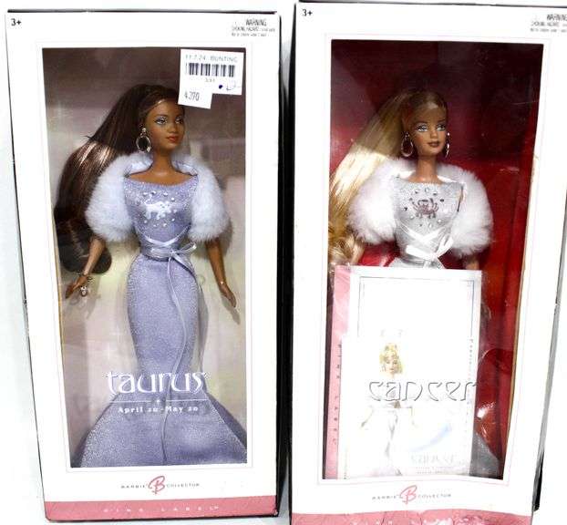 Barbie "Taurus" and "Cancer" Collectible Dolls with Boxes - Bunting ...