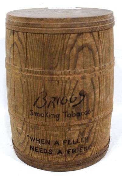 Brigg's Smoking Tobacco Advertising Wood Barrel Cigar Humidor / Snuff ...