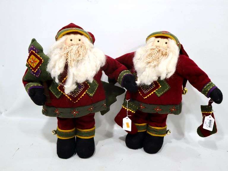 Vintage Rustic Country Santa's, 19" - Bunting Online Auctions