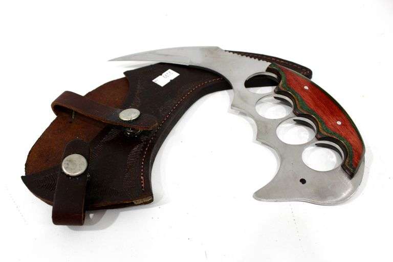 Crescent Moon Knife with Wooden Grip - Marked Stainless Pakistan - with ...