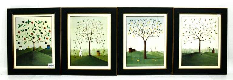 Trees Series by J. D. Logan - Four - 17 x 4 each - Bunting Online Auctions