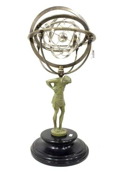 Armillary Sphere on Standing Atlas Figural Base - Museum Reproduction ...