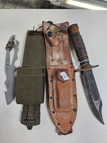 USAF Jet Fighter Survival knife with scabbard , Marked Camillus NY and ...