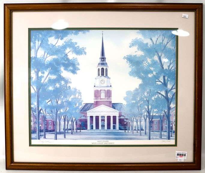 Signed and Numbered 386/500 Limited Edition "Wait Chapel Wake Forest ...