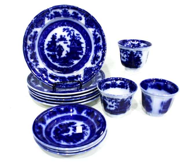 Podmore Walker & Co. Antique 1845ish Oriental "The Temple" Flow Blue ...