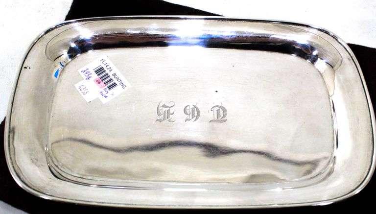 Sterling Silver Engraved Tray 243g, Hand Made Makers Mark on Bottom ...